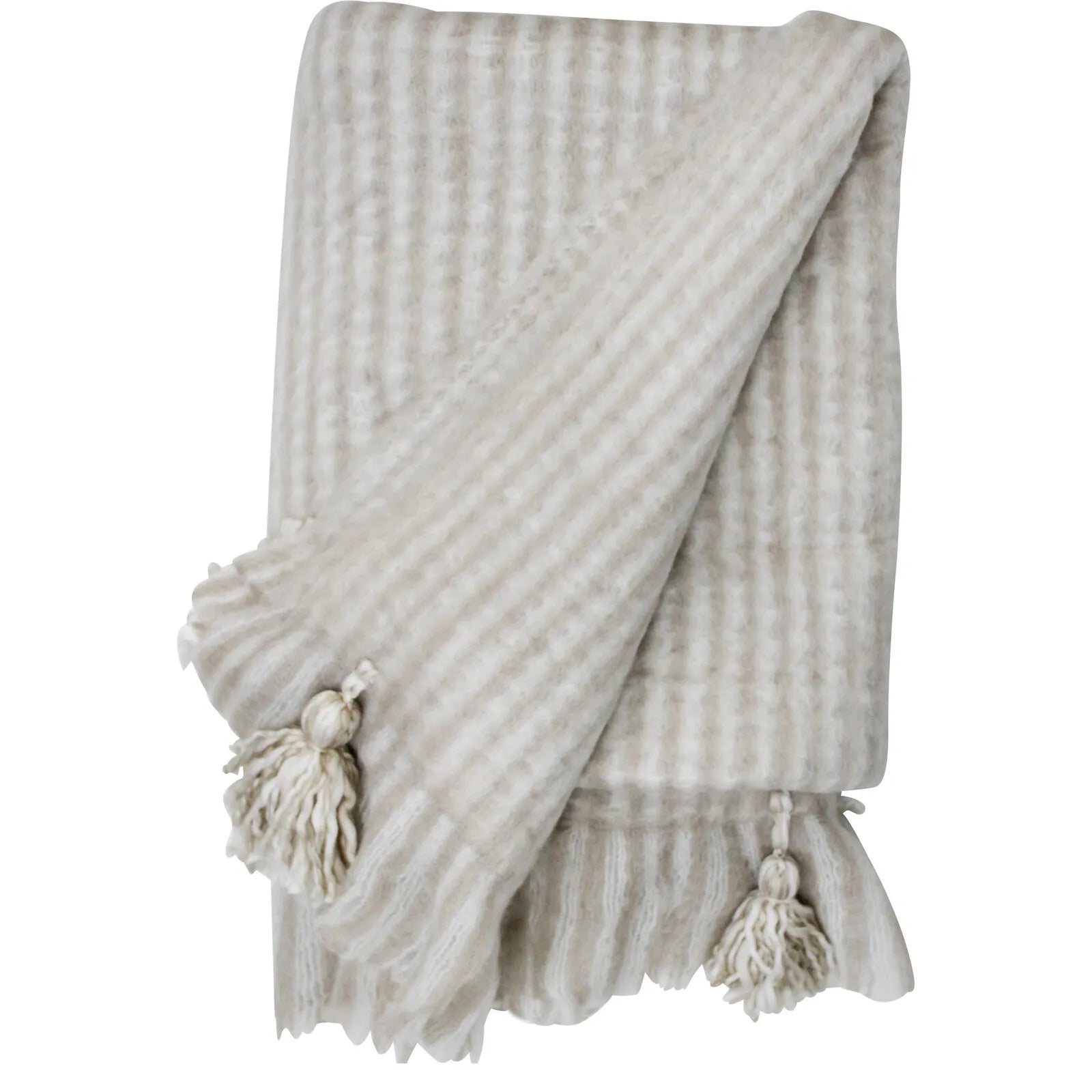 Houndstooth Natural Throw – Drixie Mae